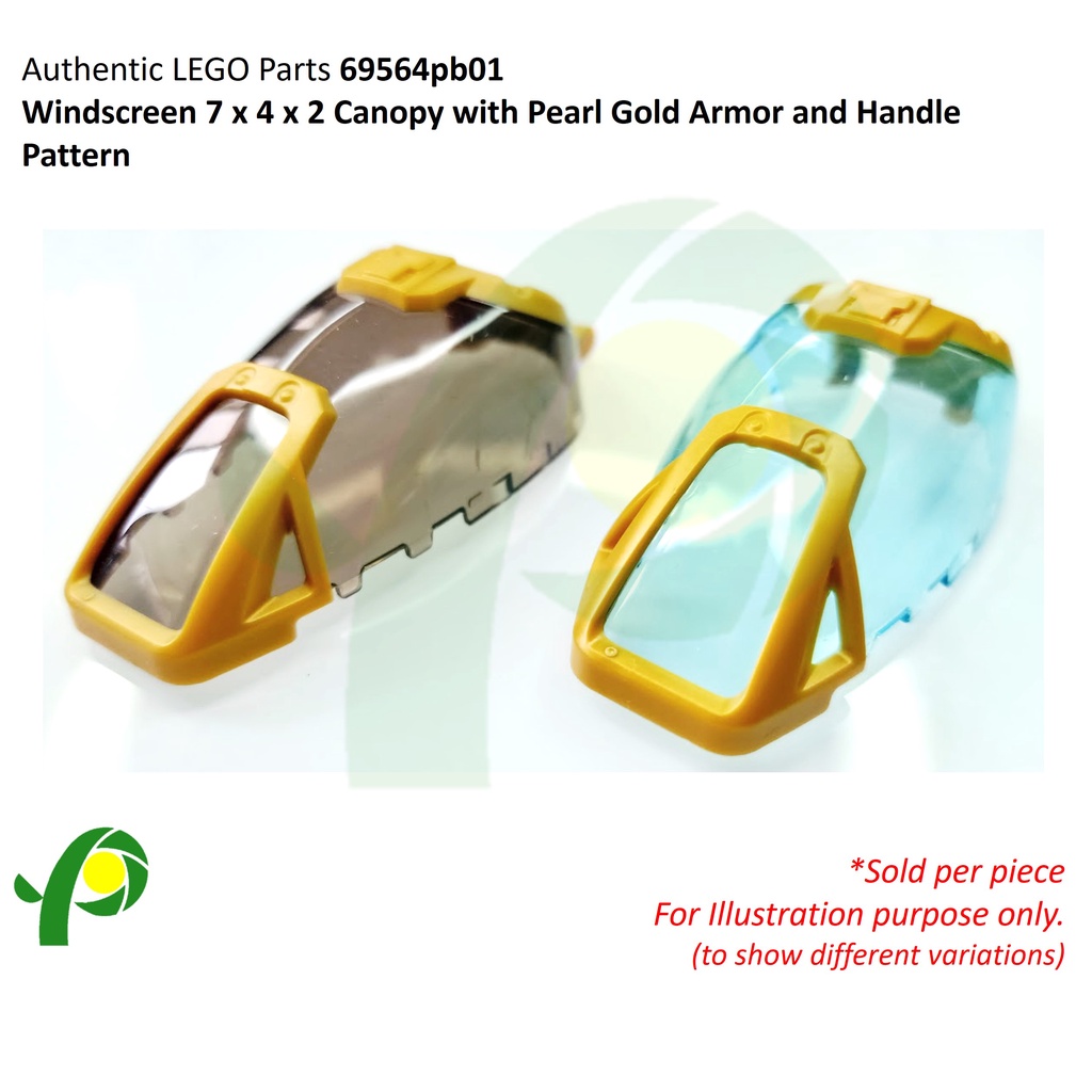 LEGO Parts 69564pb01 Windscreen 7x4x2 Canopy with Pearl Gold Armor and ...