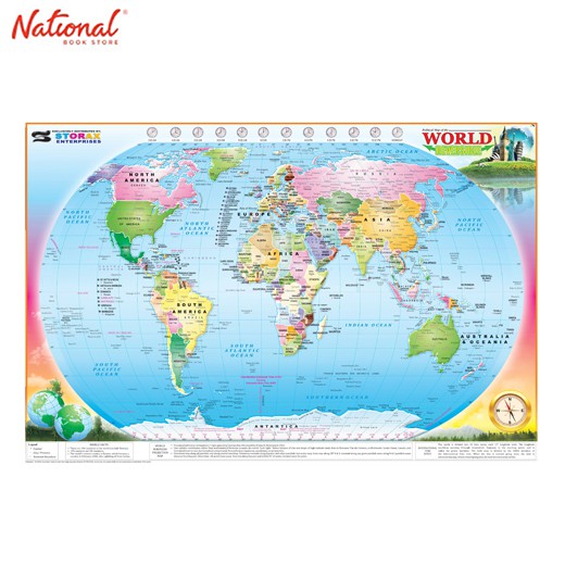 World Map Globe/Political Map Os Asia 2017 National Book Store | Shopee ...
