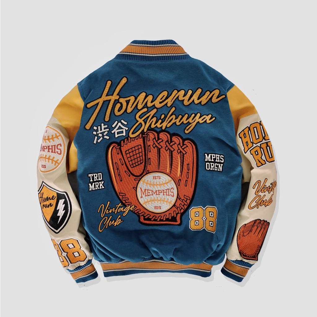 Varsity JACKET - HOMERUN (retro color) | Shopee Philippines