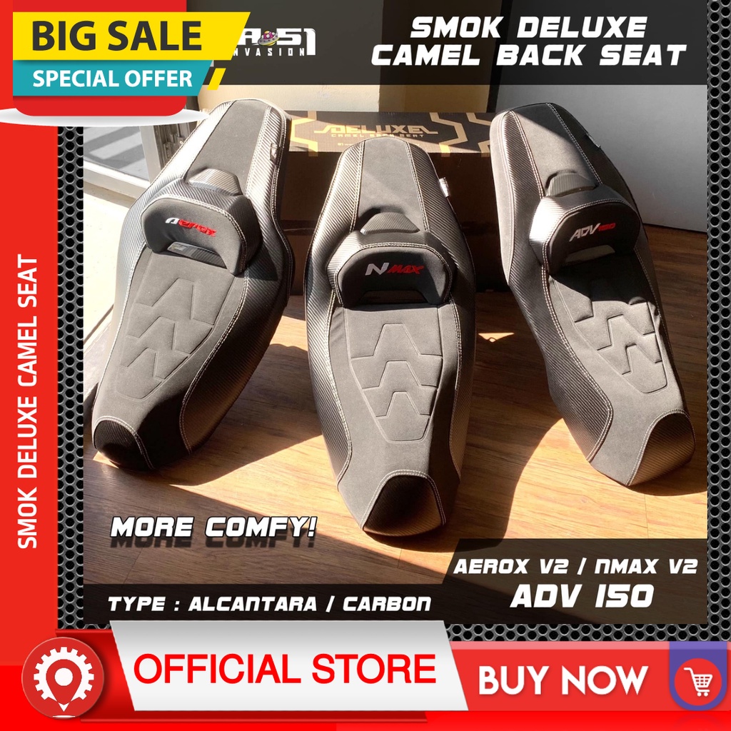 SMOK DELUXE CAMEL MOTORCYCLE BACK SEAT TYPE for NMAX V2 / AEROX V2 / ADV 150 w/ Freebies ...