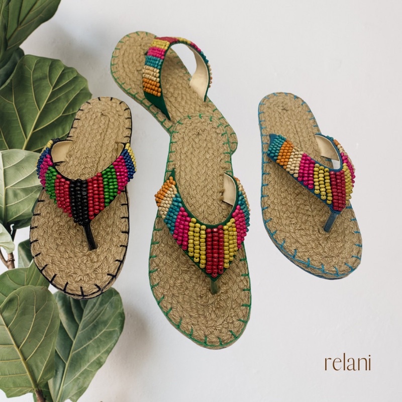 RELANI beaded strap abaca slippers - Liliw-made sandals | Shopee ...