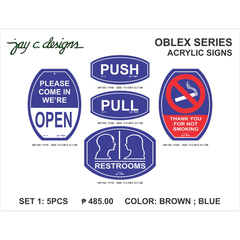 Jay C. Designs Acrylic Sign / Signage Set 1 | Shopee Philippines