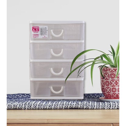 Multipurpose 4-Layer Drawer Box Storage Document A5-A6 Plastic Small ...