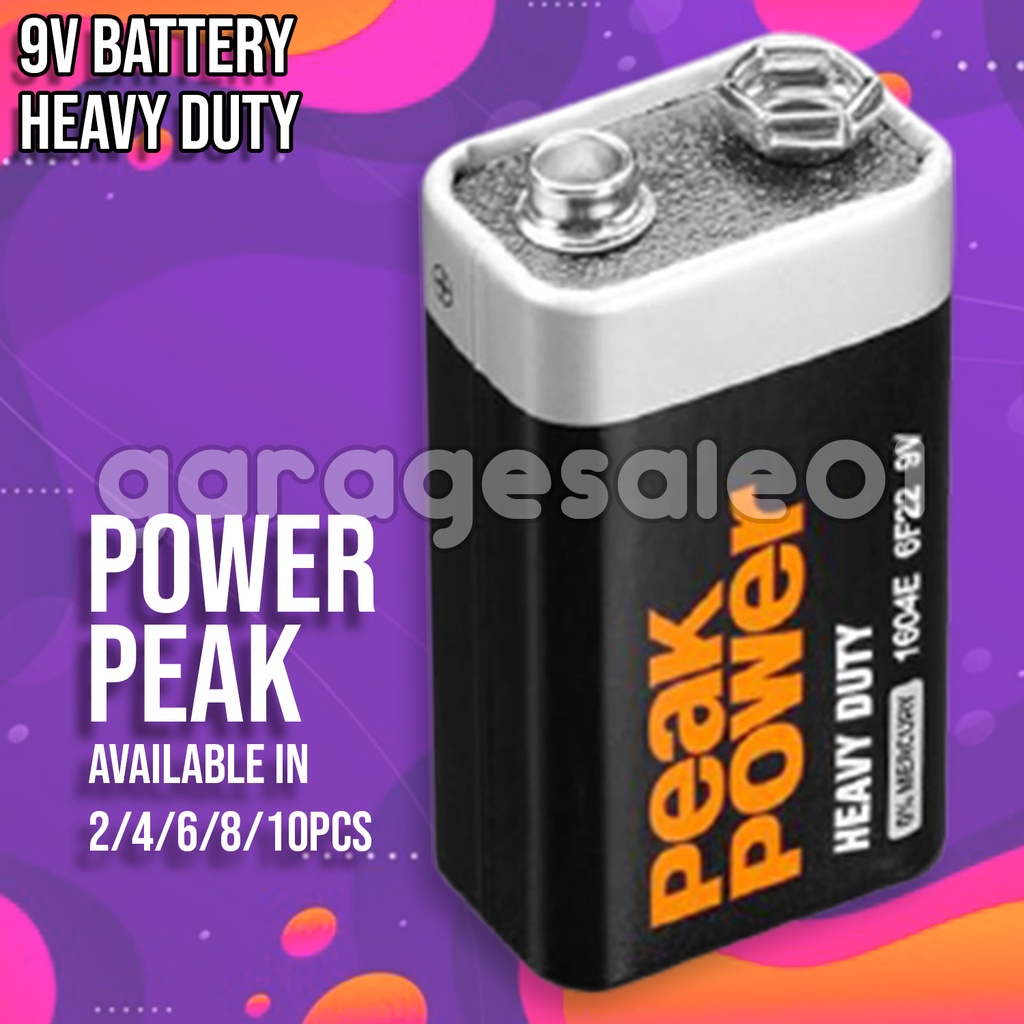 ORIGINAL PEAK POWER 9 Volts Heavy Duty Battery 9V | Shopee Philippines