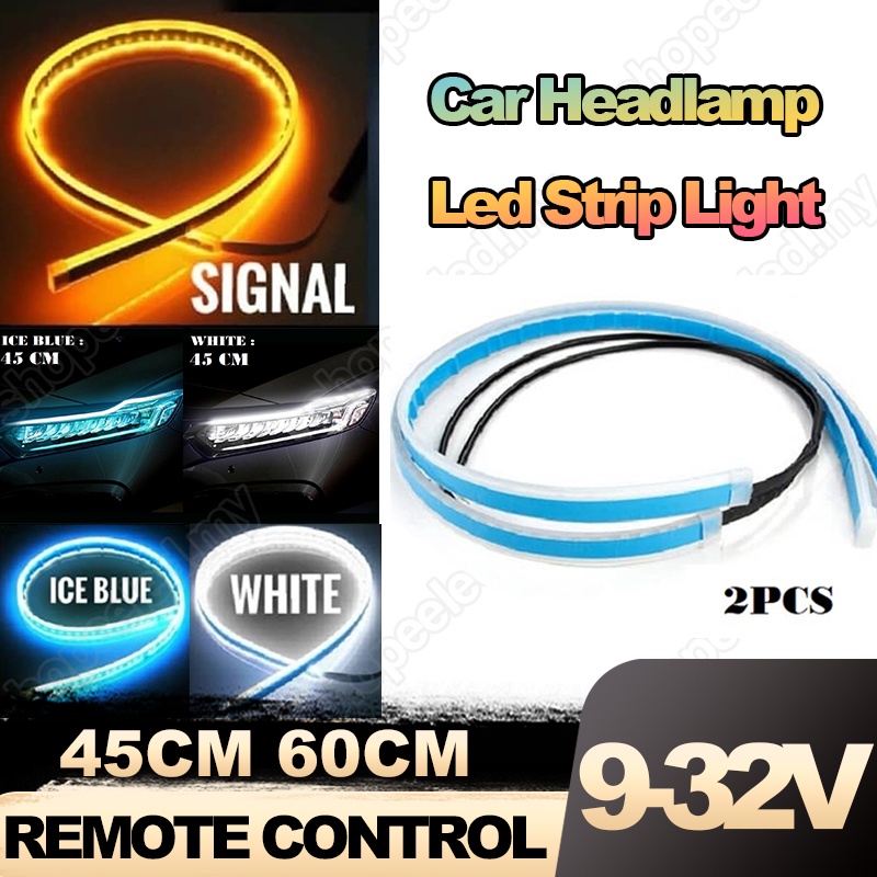 2PC Car Led Strip Light Car Headlamp Led Sportlight Fog Light 45cm 60cm ...