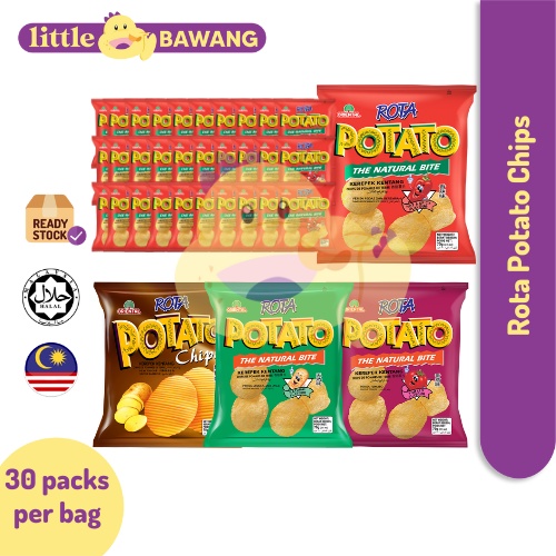Rota Potato Chips Natural, Tomato, Hot & Spicy, Bbq (16G X 30 pcs ...