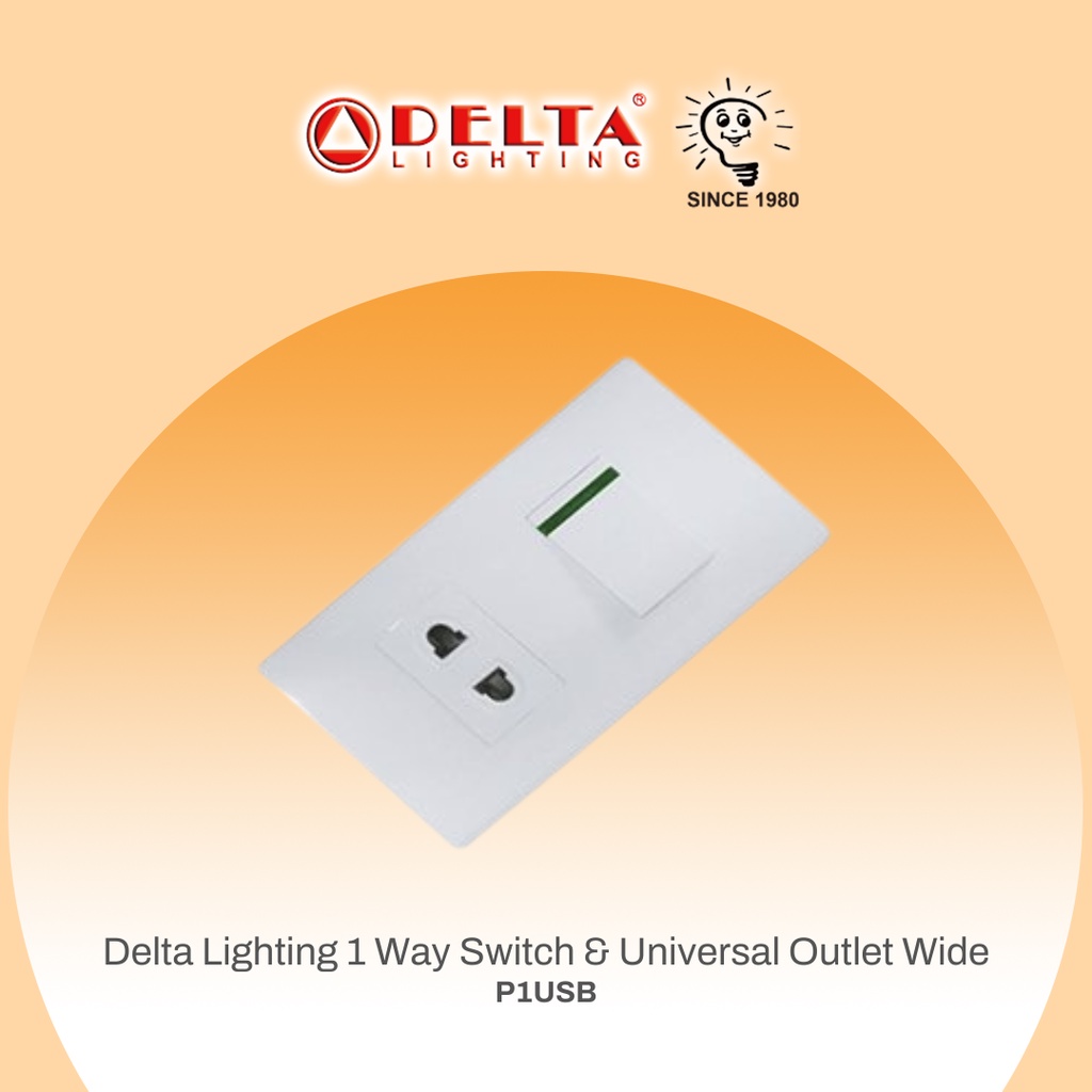 Delta Lighting Wiring Devices 1 Way Switch Wide and Universal Outlet ...