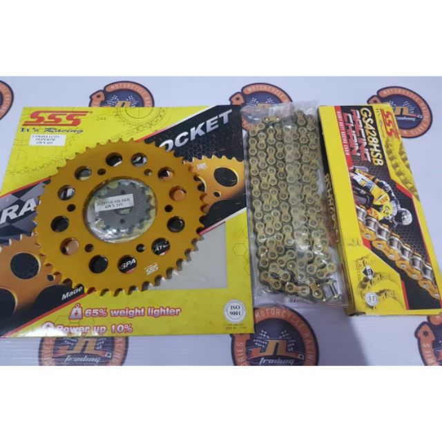 SSS1 ALLOY GOLD CHAIN SET FOR YAMAHA SNIPER 150/155 VVA | Shopee ...