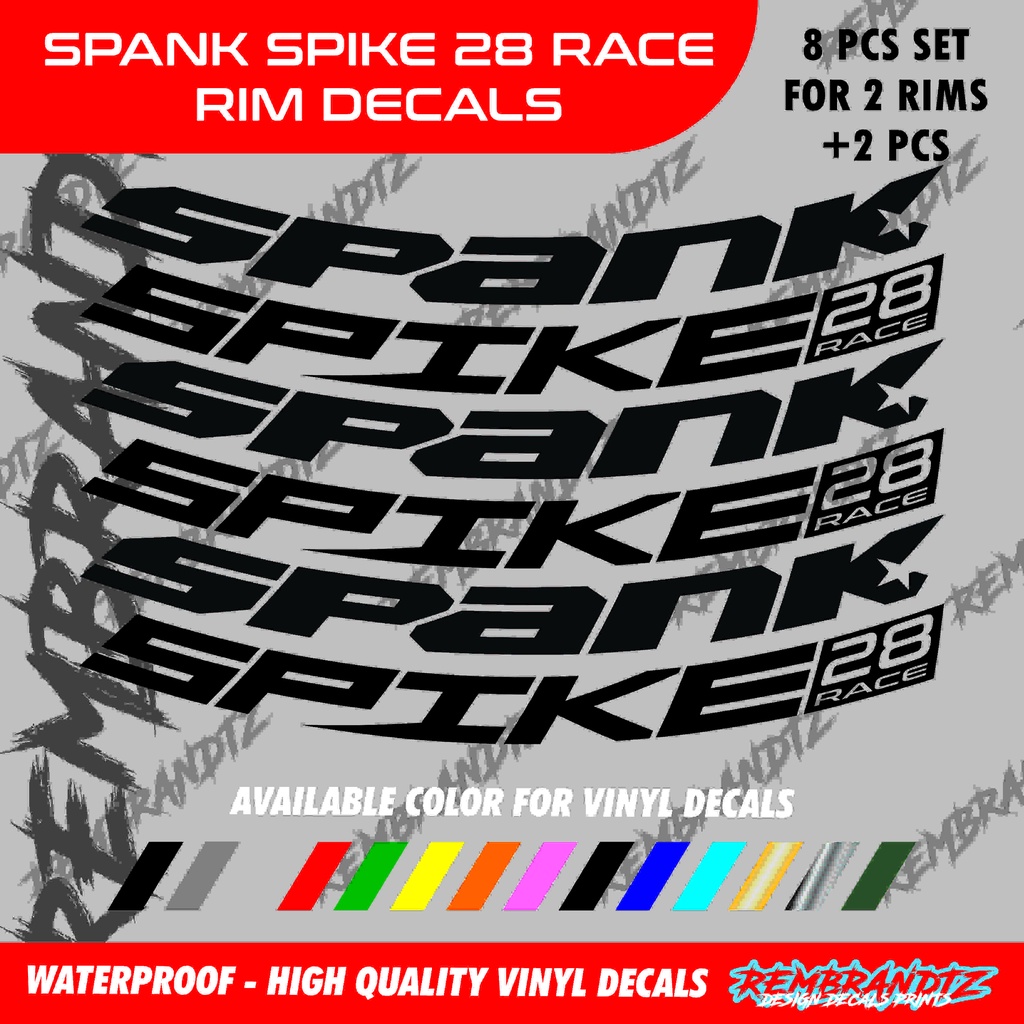 Bike rim decals set - Spank Spike 28 - Cut- out good for 26,27.5, 29er ...