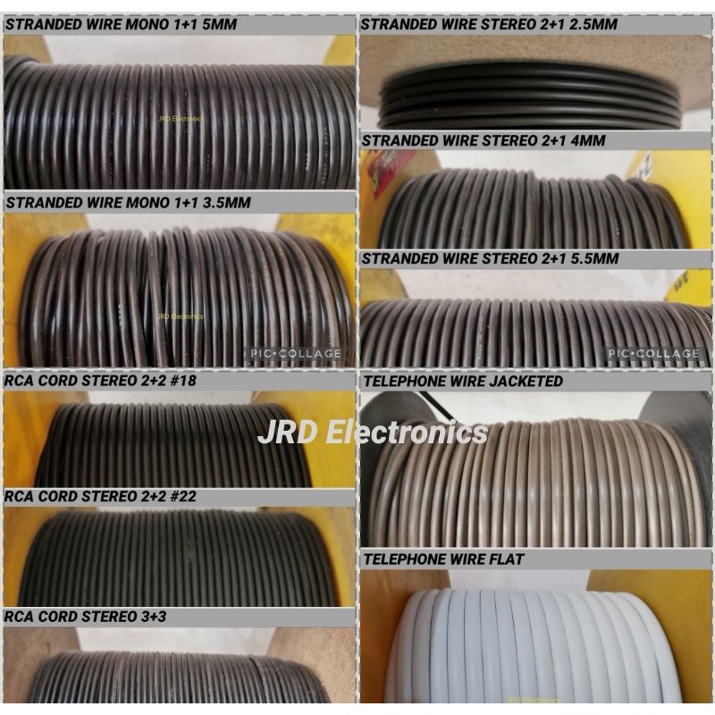 STRANDED WIRE MONO STEREO 1+1 2+1 3+3 TELEPHONE WIRE FLAT JACKETED ...