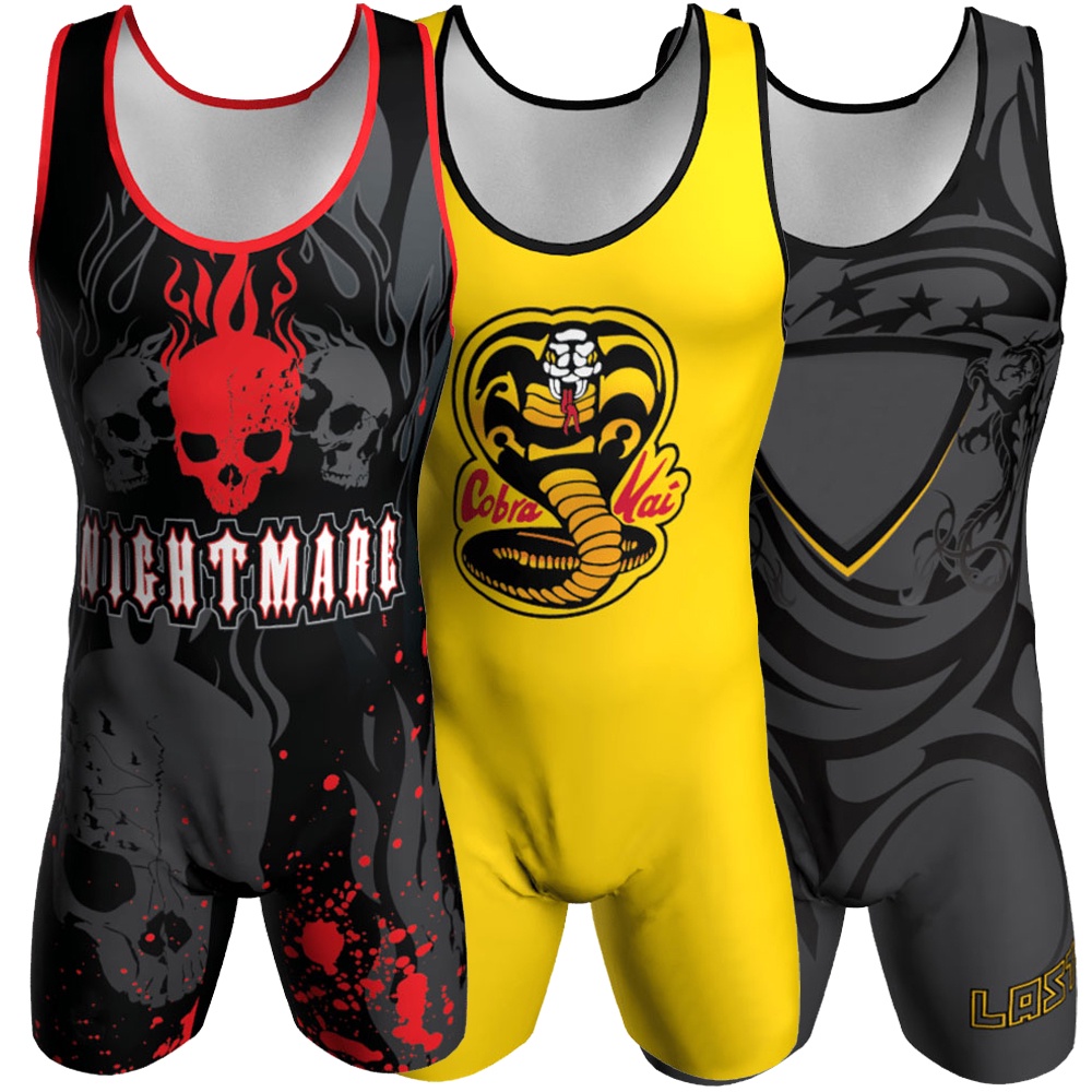 SKULL Print Wrestling Singlet Bodysuit Leotard Outfit Underwear GYM ...