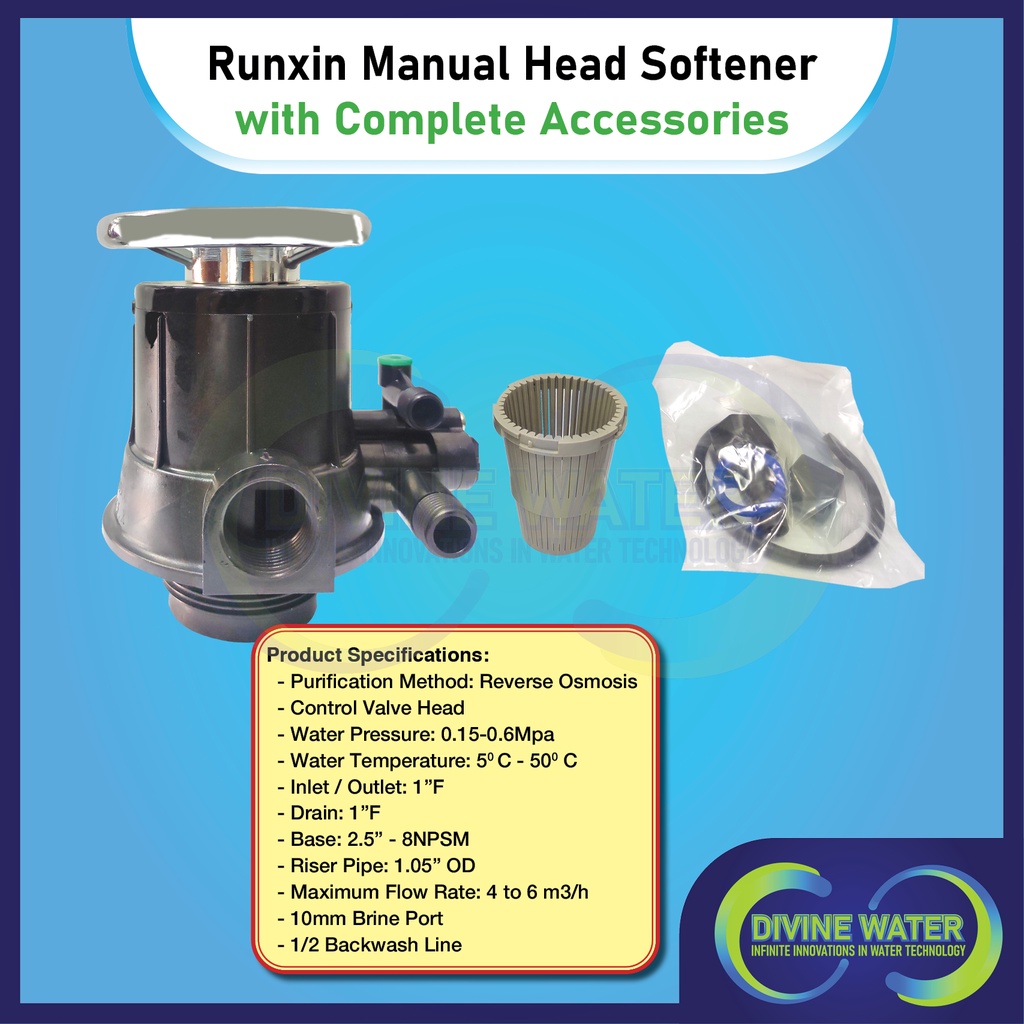 FRP Manual Head - Softener Control Valve Head ( comes with UPPER ...