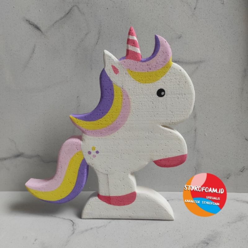 Styrofoam 2D unicorn character - unicorn theme birthday decoration ...