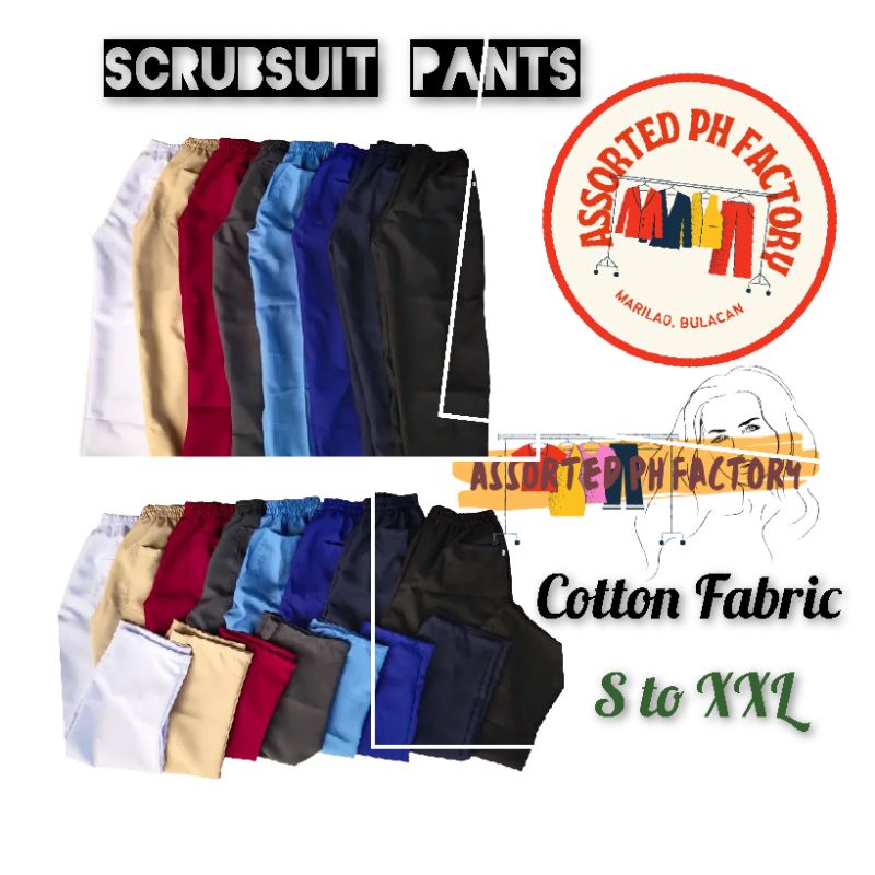 SCRUB SUIT PANTS TETERON FABRIC | Shopee Philippines
