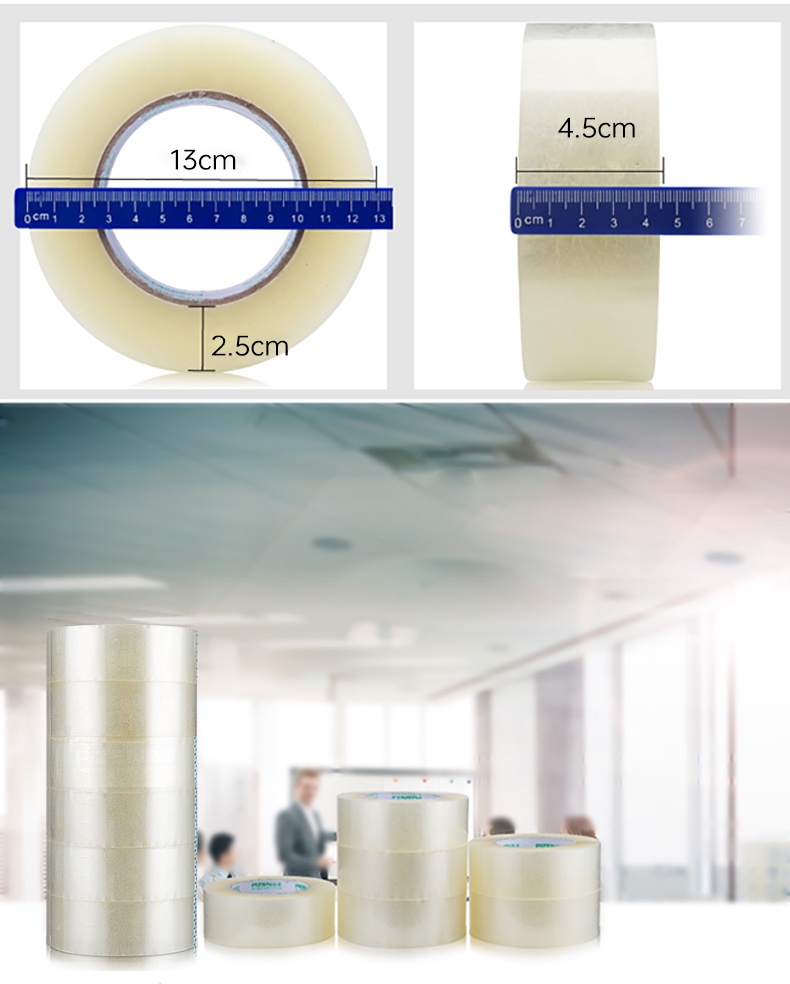 Deli 6Pcs/Set Transparent Tape Long Express Packing Binding Tape Big ...