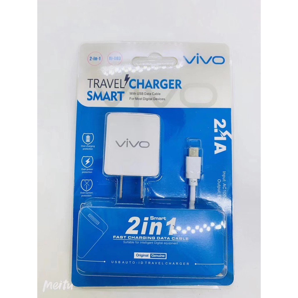 VIVO 2.1A travel fast charging charger For Android Micro V8 | Shopee ...