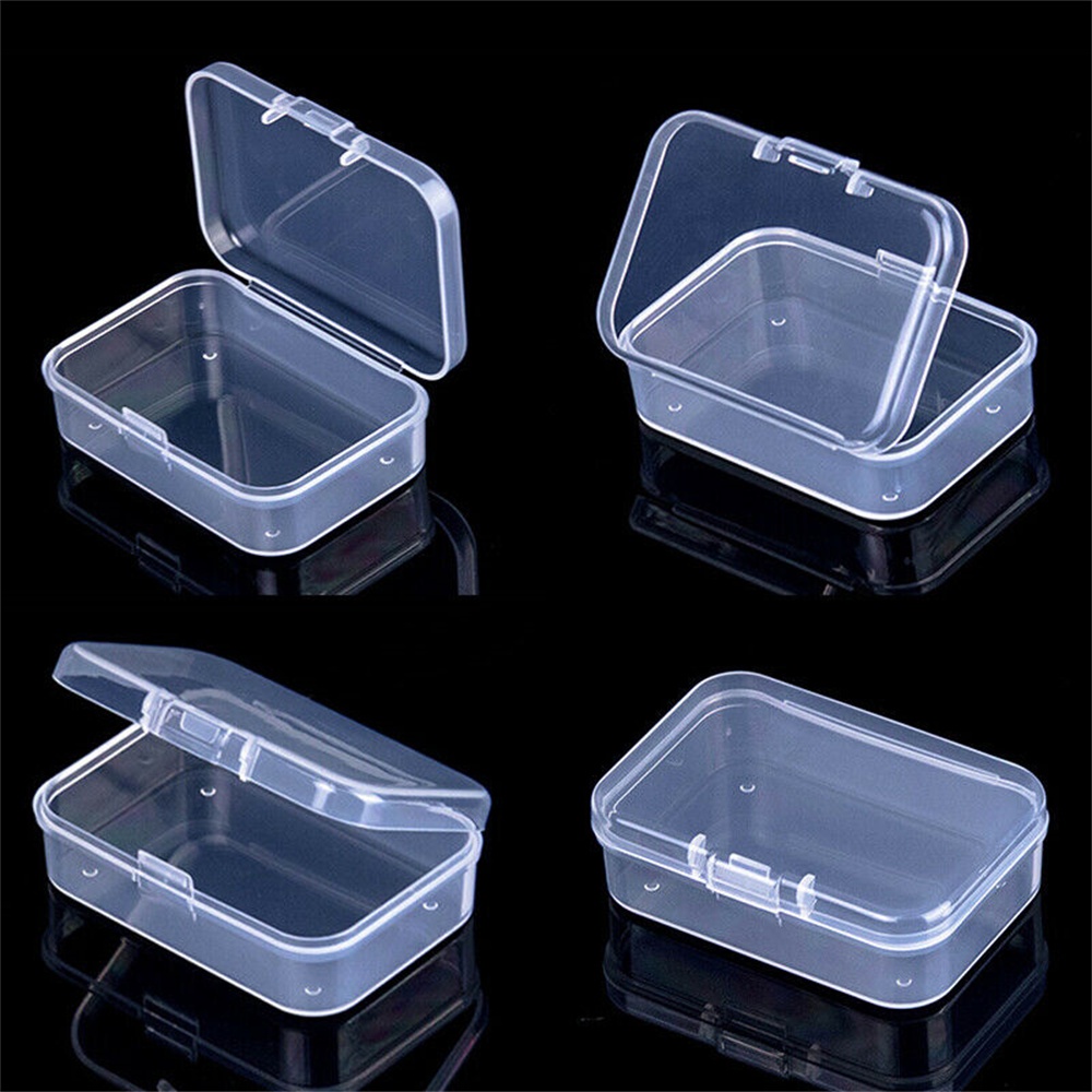Mini Square Clear Plastic Small Box Jewelry Storage Container Beads ...