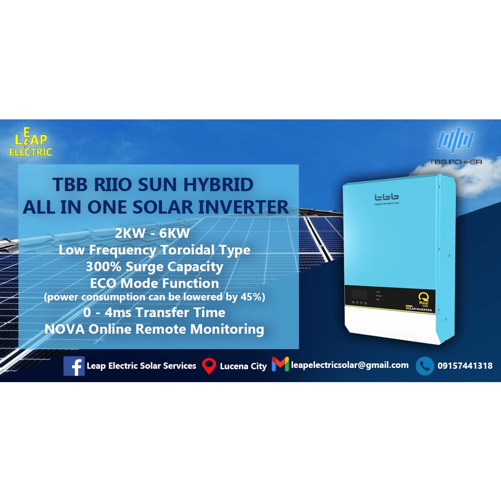 3KW -24V -TBB Riio Sun Hybrid Offgrid Inverter | Shopee Philippines