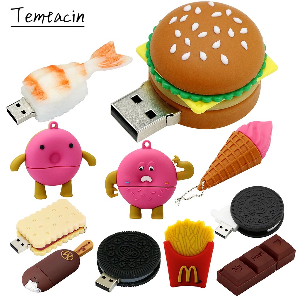 hamburger high speed usb pendrive 2tb food sushi donut cookies usb flash drive 8gb 16gb 64gb ...