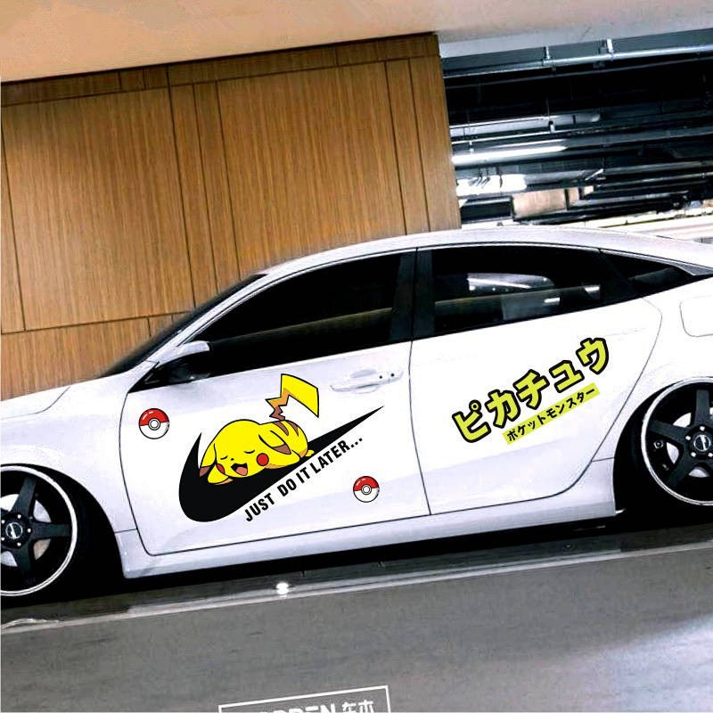 Pikachu Bumper Stickers Scratch Cover Cartoon Creative Car Body Car ...