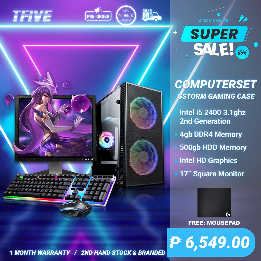 Computer Set Package Gstorm Gaming Case Intel Core i5 2400 3.1ghz 4gb ...