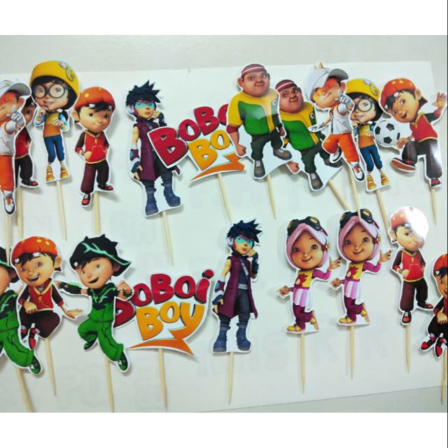 Topper cake boboi Boy 20pcs (suitable cupcake decoration) | Shopee ...