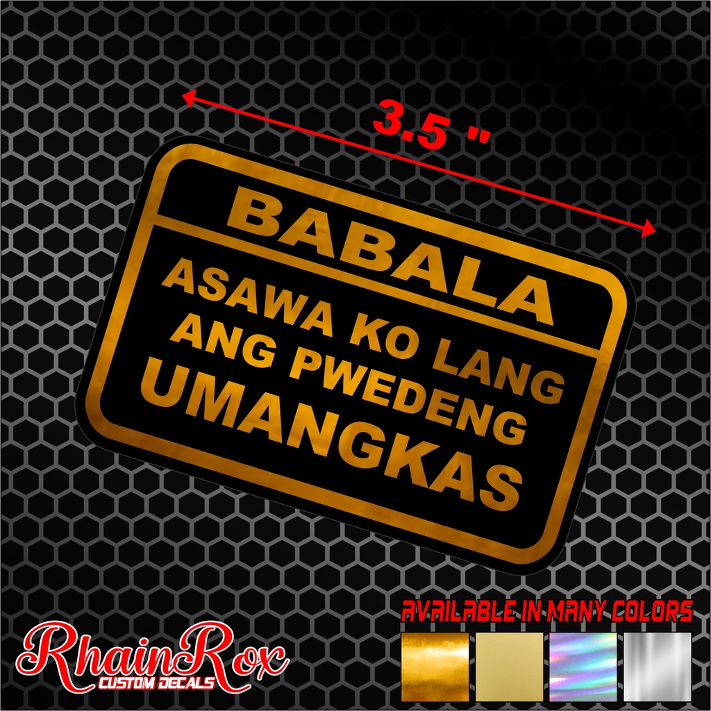 babala sticker part1 yayamanin goldchrome mattgold silver hologram ...