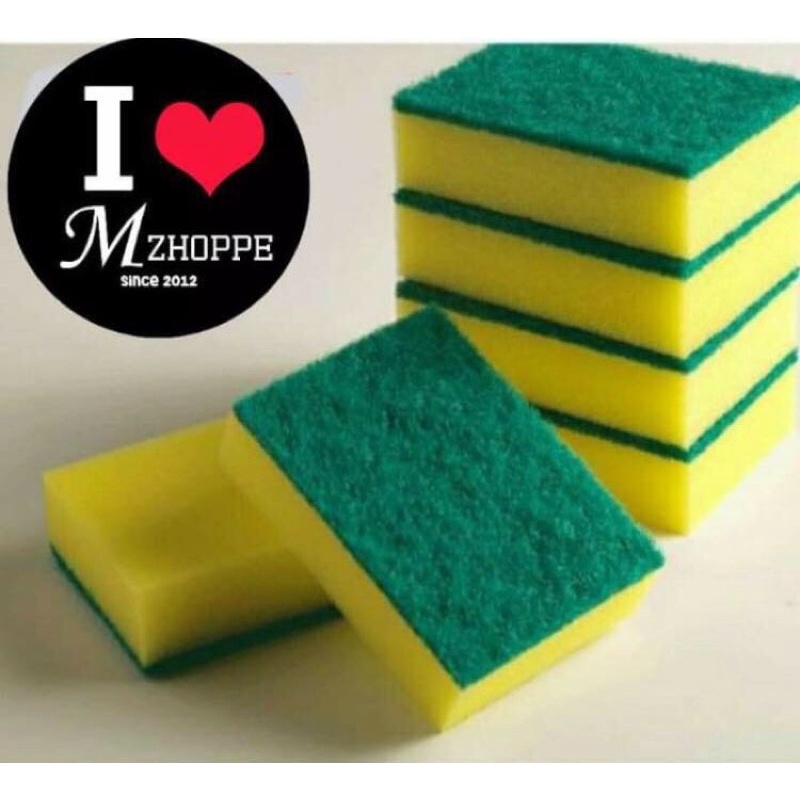 6pcs Scouring Pad (Sponge with Scouring Pad ) | Shopee Philippines