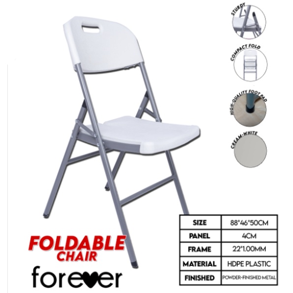 FOLDING CHAIR FOREVER HIGH QUALITY WHITE CLASSIC FOLDABLE CHAIR INDOOR ...