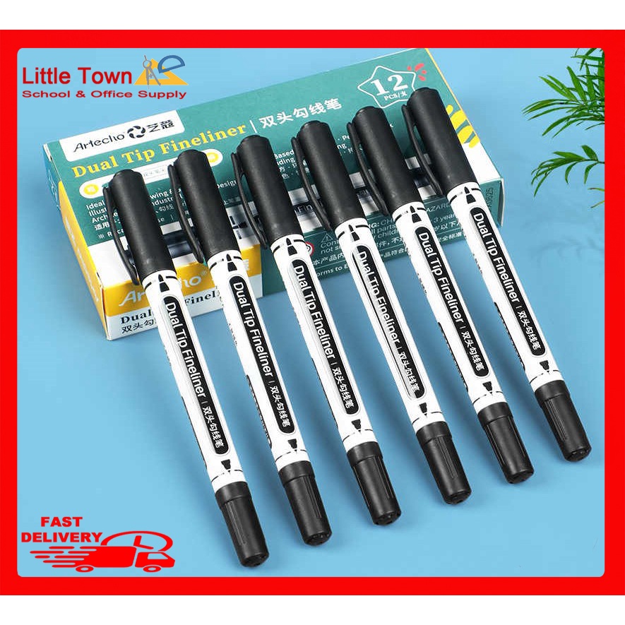 Dual tip fineliner double headed marker pen | Shopee Philippines