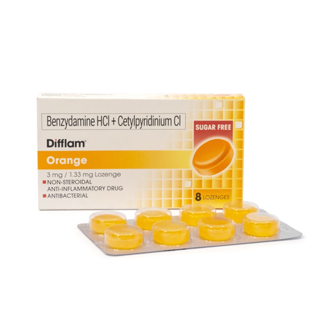 Difflam Orange 3 mg / 1.33 mg Lozenge - 8s | Shopee Philippines