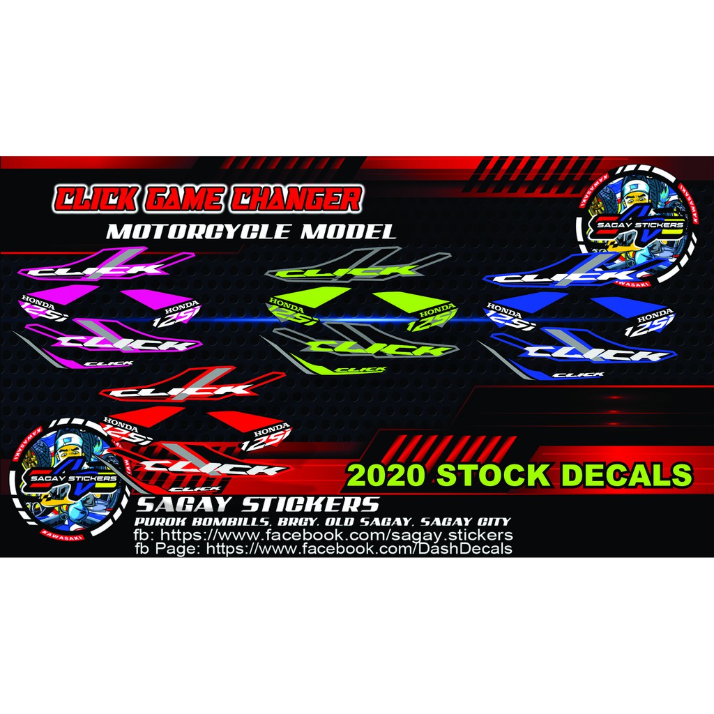 Honda Click 125i stock decals 2020 VERSION | Shopee Philippines