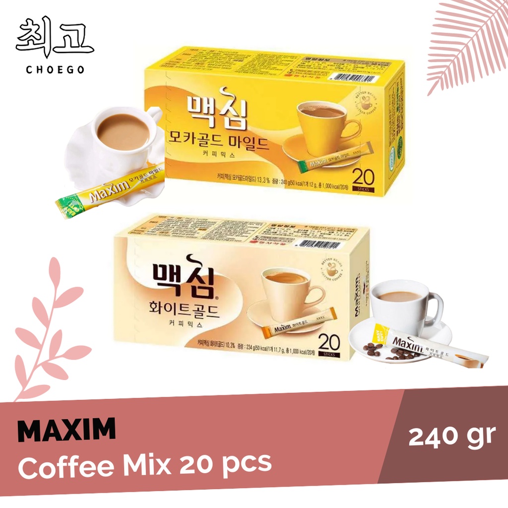 Maxim Korean COFFEE MIX 20pcs Cafe Series Instant COFFEE Korea HALAL ...