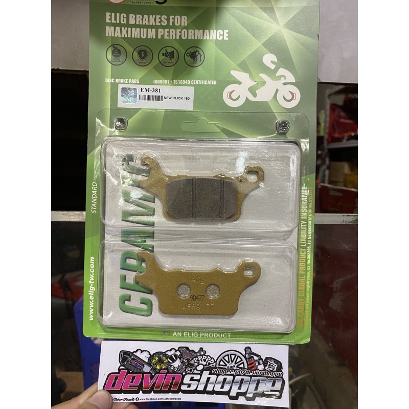 ELIG Brake Pad Honda Click V2 | Shopee Philippines