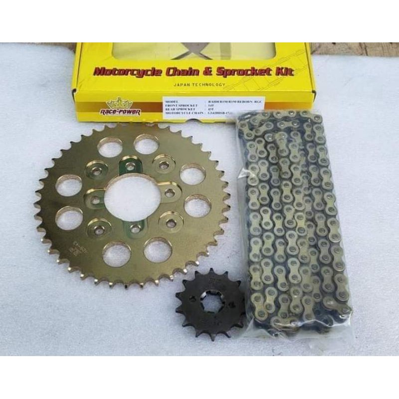 RACE POWER 14/43 428 CHAIN SET RAIDER150 FI AND RAIDER 150 CARBURATOR ...