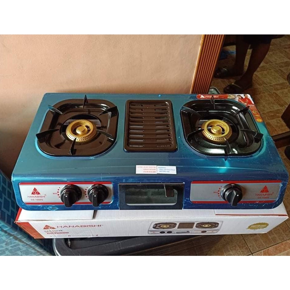 HANABISHI Original Double Burner Gas Stove With Griller Stainless Steel ...