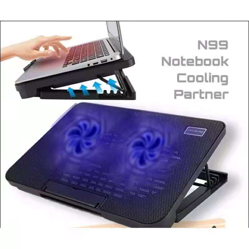 N99 Laptop Cooling Pad Dual Fan For 14"-17" Laptop Notebook | Shopee ...