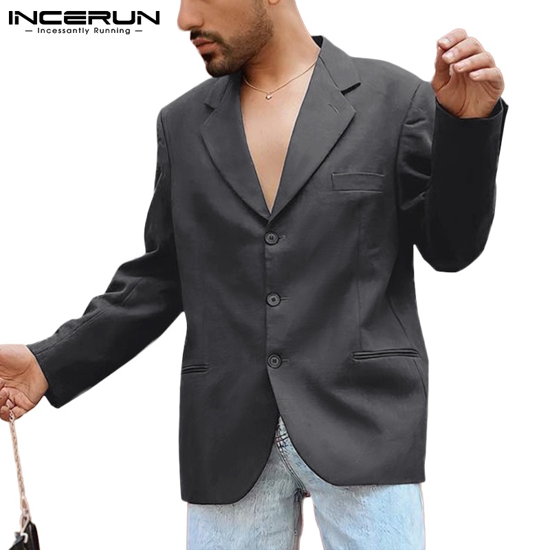 INCERUN Men's Fashion Design Irregular Style Backless Long Sleeved ...