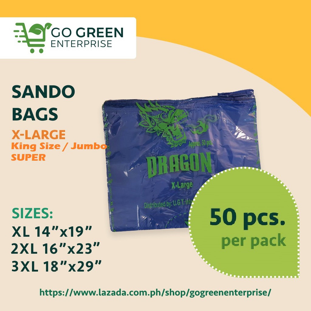 50 pcs Sando Bag Extra Large XL or Jumbo/King Size/ 2XL JUMBO / 3XL ...