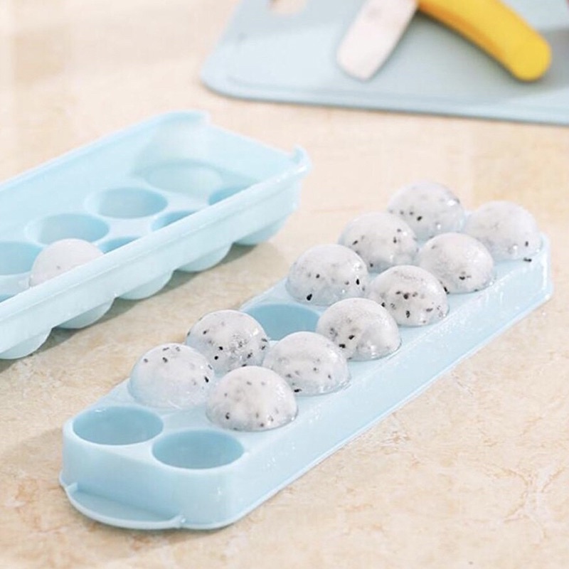 CT 14 Holes Round Balls Ice Mold Plastic Tray Ice Making Box Molds With ...
