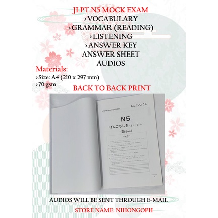 JLPT N5 | N4 | N3 | N2 | N1 MOCK EXAM (Vocabulary, Grammar, Listening ...