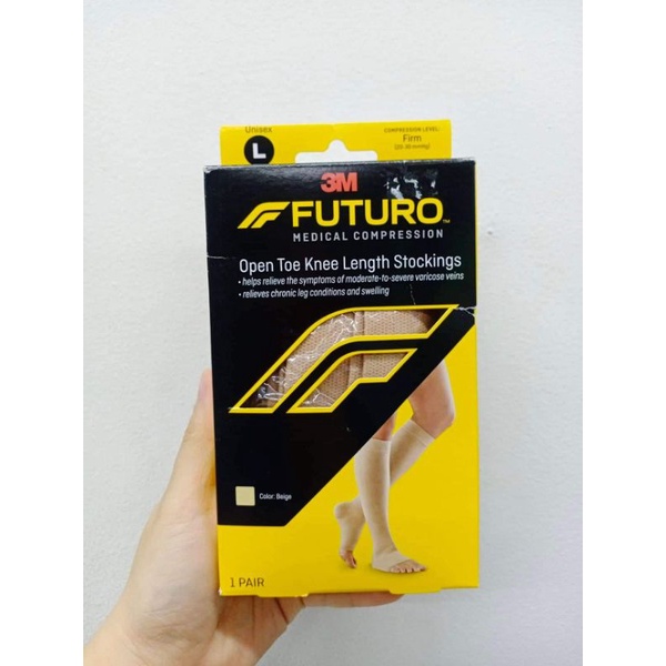 3M Futuro Open Toe Knee Length Compression Stockings L Size relieves ...
