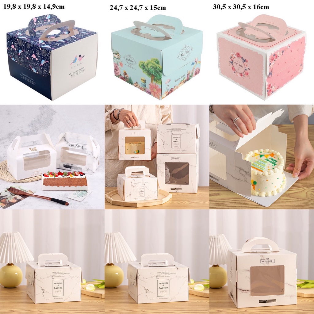 Tenteng Cake Packaging Box / Cake Carry Gift Box Hampers Bakery ...