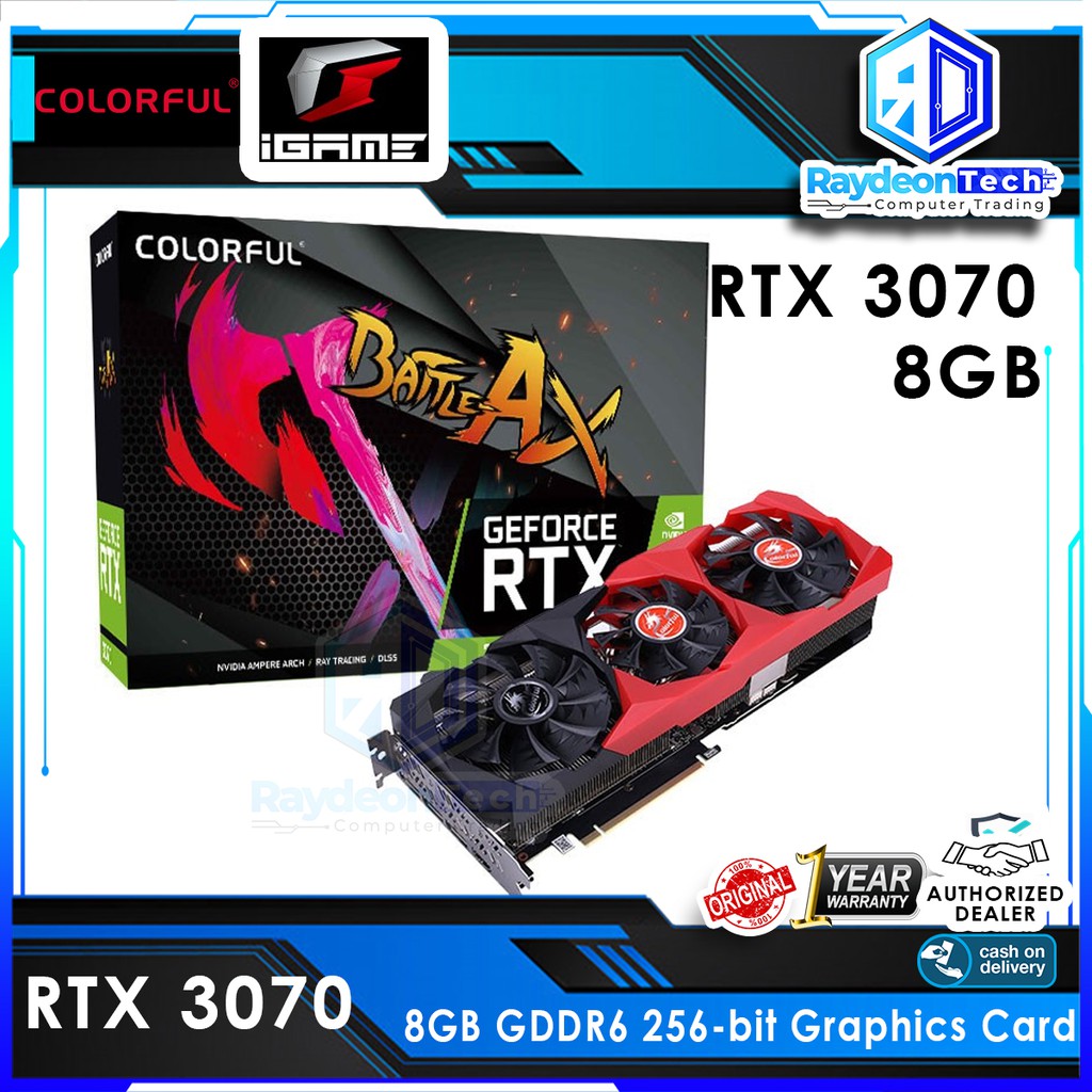 Colorful GeForce RTX 3070 NB-V Battle Axe 8GB 256-Bit Graphics Card ...
