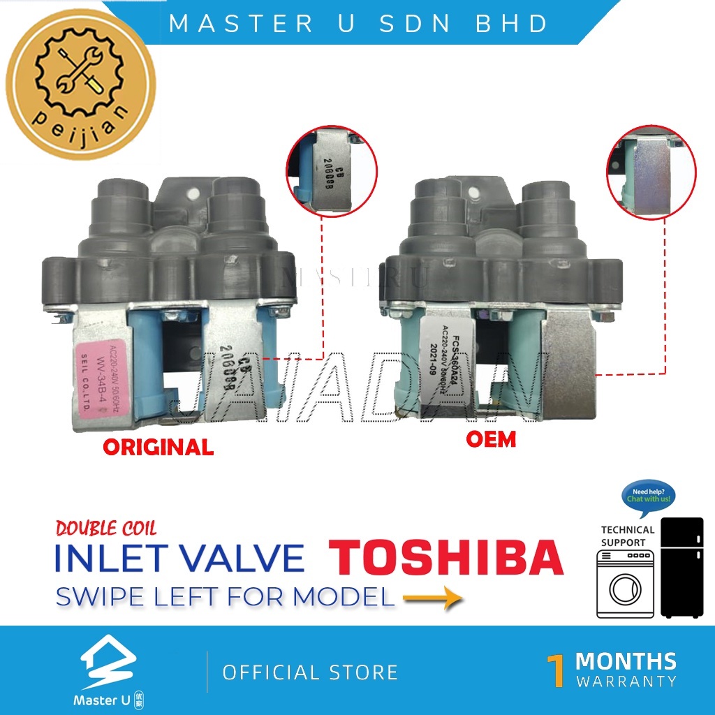 TOSHIBA WASHING MACHINE WATER INLET VALVE (DOUBLE COIL) MODEL AW-9770S ...