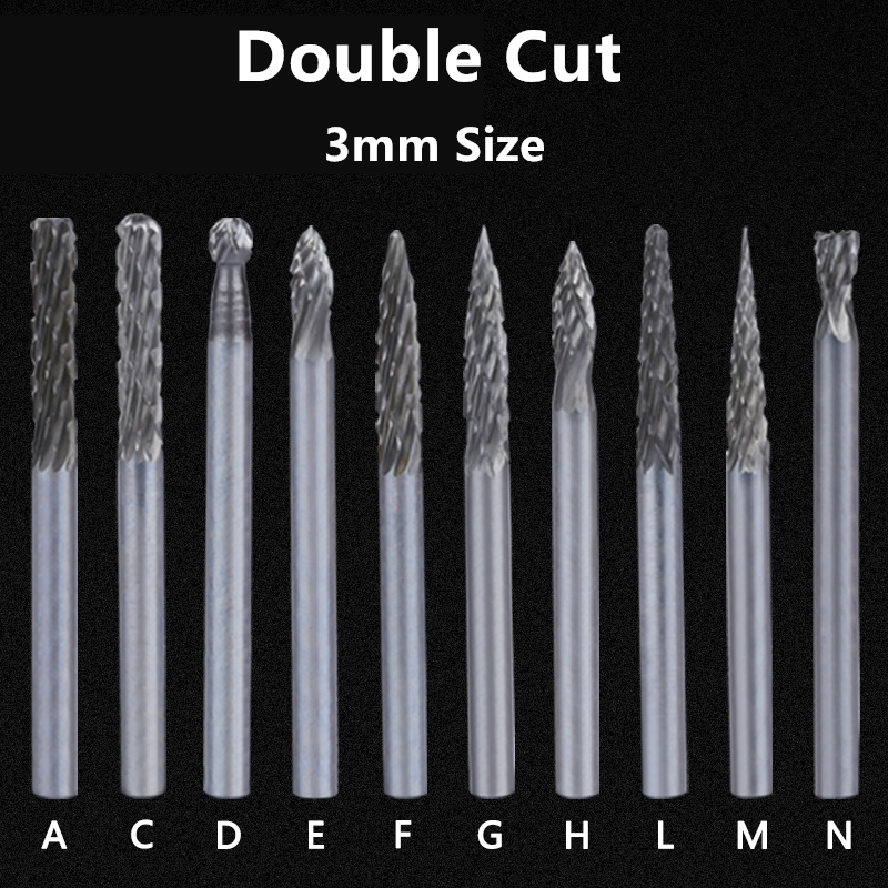 1pcs 3x3mm Tungsten Carbide Rotary Burrs 3mm Rob Head 3mm DIY Tungsten ...