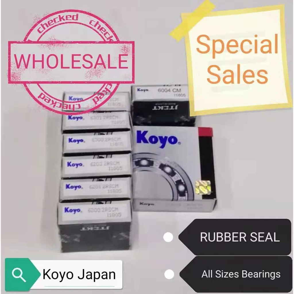 Koyo Bearings JAPAN All size rubber seal 6200/6201/6202/6203/6204/6205 ...