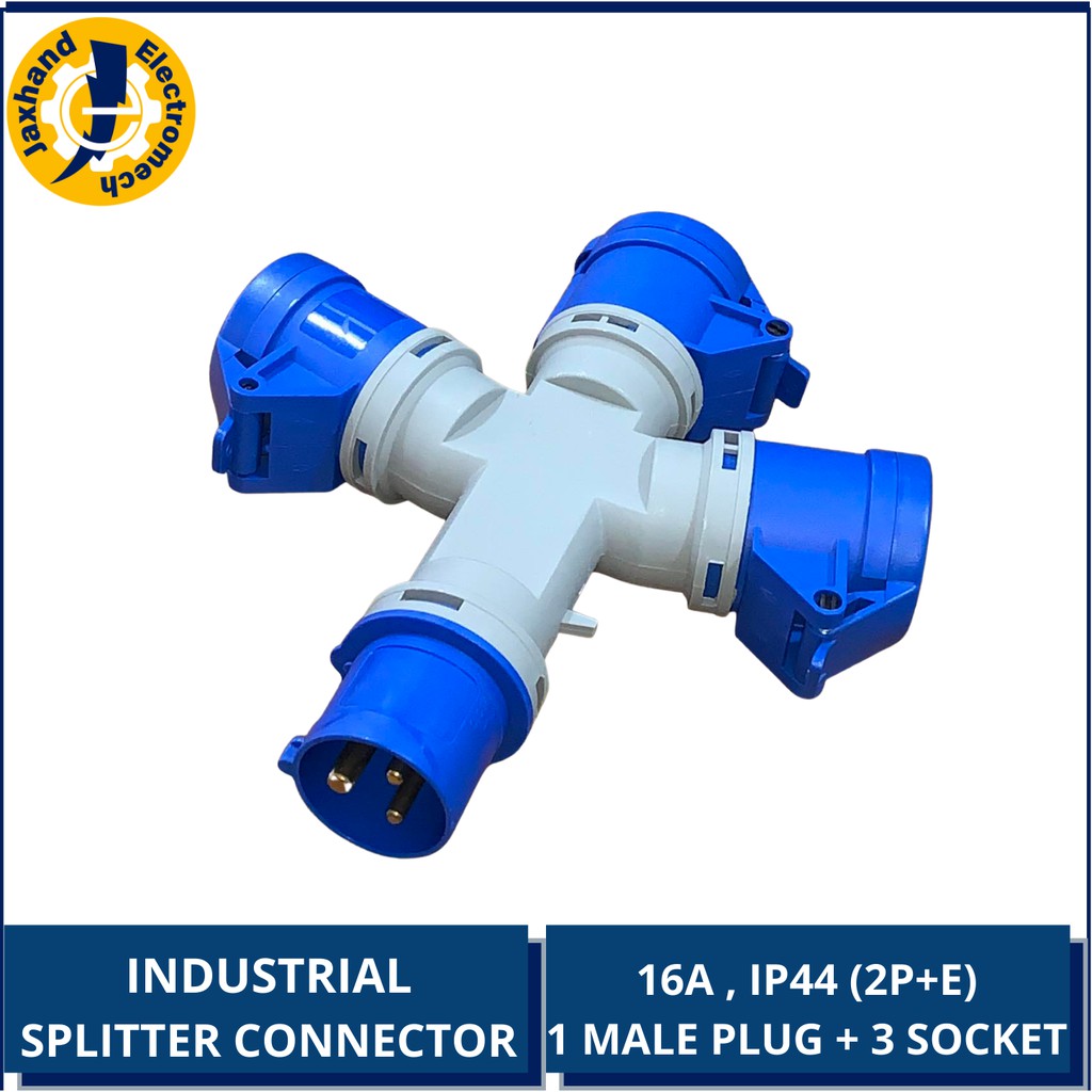 Industrial Splitter 16A ~ 32A, 3P (2P+E) 1 Male + 3 Connector, CEE IP44 ...