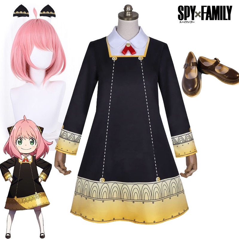 Kids & Adult Anya Forger Cosplay Dress and Headwear SPY×FAMILY Costume ...