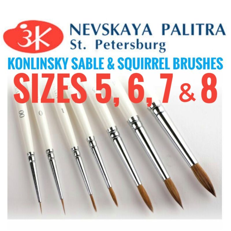 Nevskaya Palitra Kolinsky Sable and Squirrel brushes Professional ...